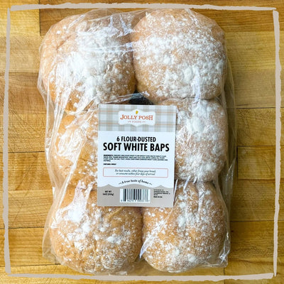 Flour-Dusted Soft White Baps | Jolly Posh Foods